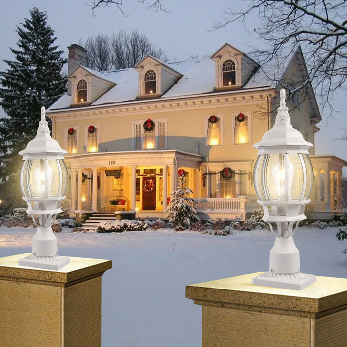 Charlton Home® Benna 1-Light 18.9" H Hardwired Transparent Pier Mount Light | Wayfair